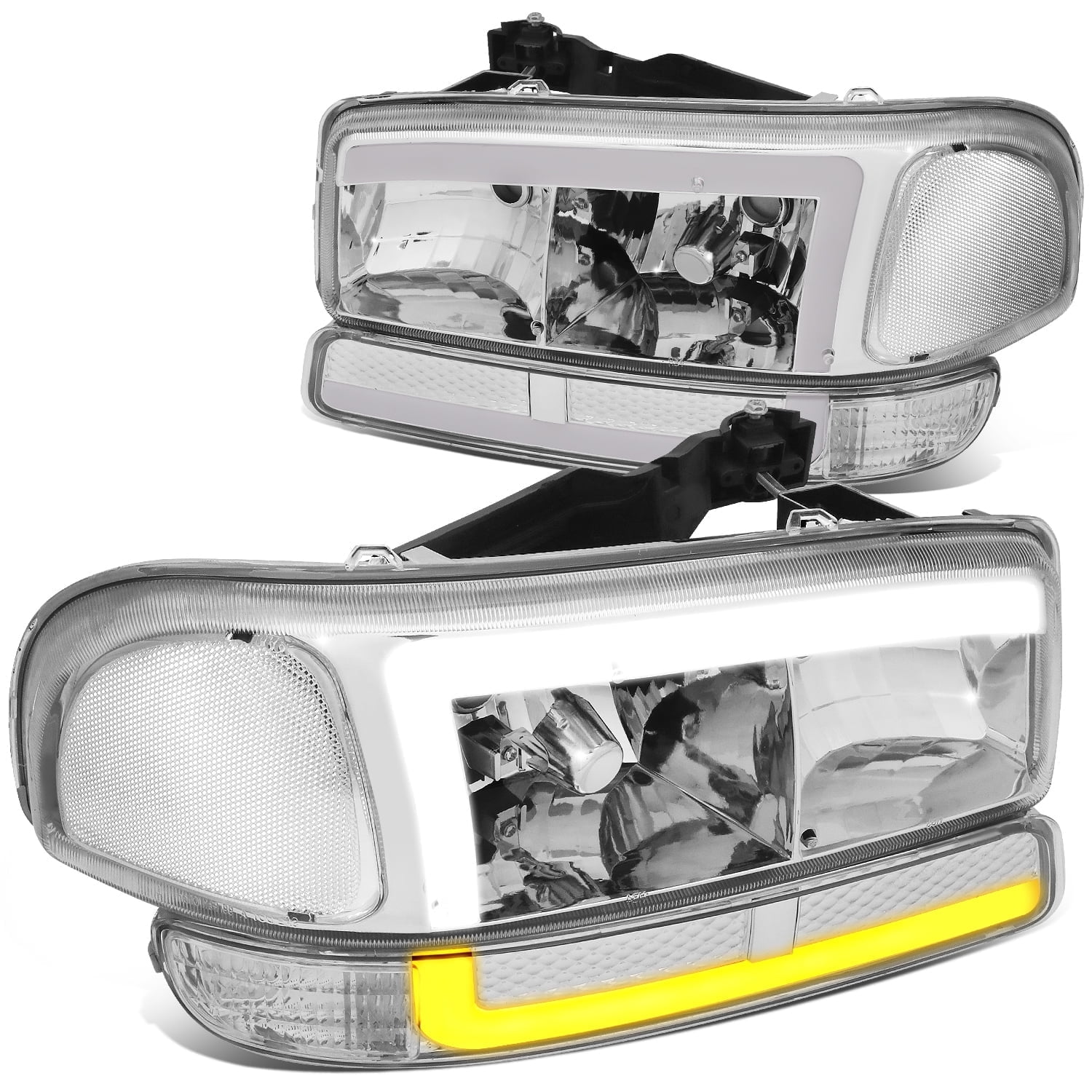 DNA Motoring Switchback LED DRL Headlights for 99-07 Sierra 1500 Yukon ...