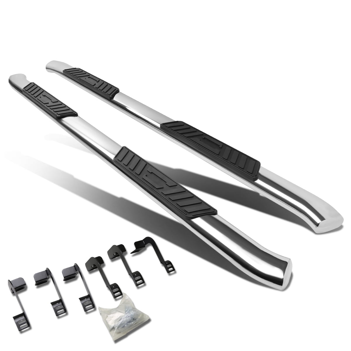 DNA Motoring 5" Chrome Curved Oval Side Step Nerf Bars Running Boards ...