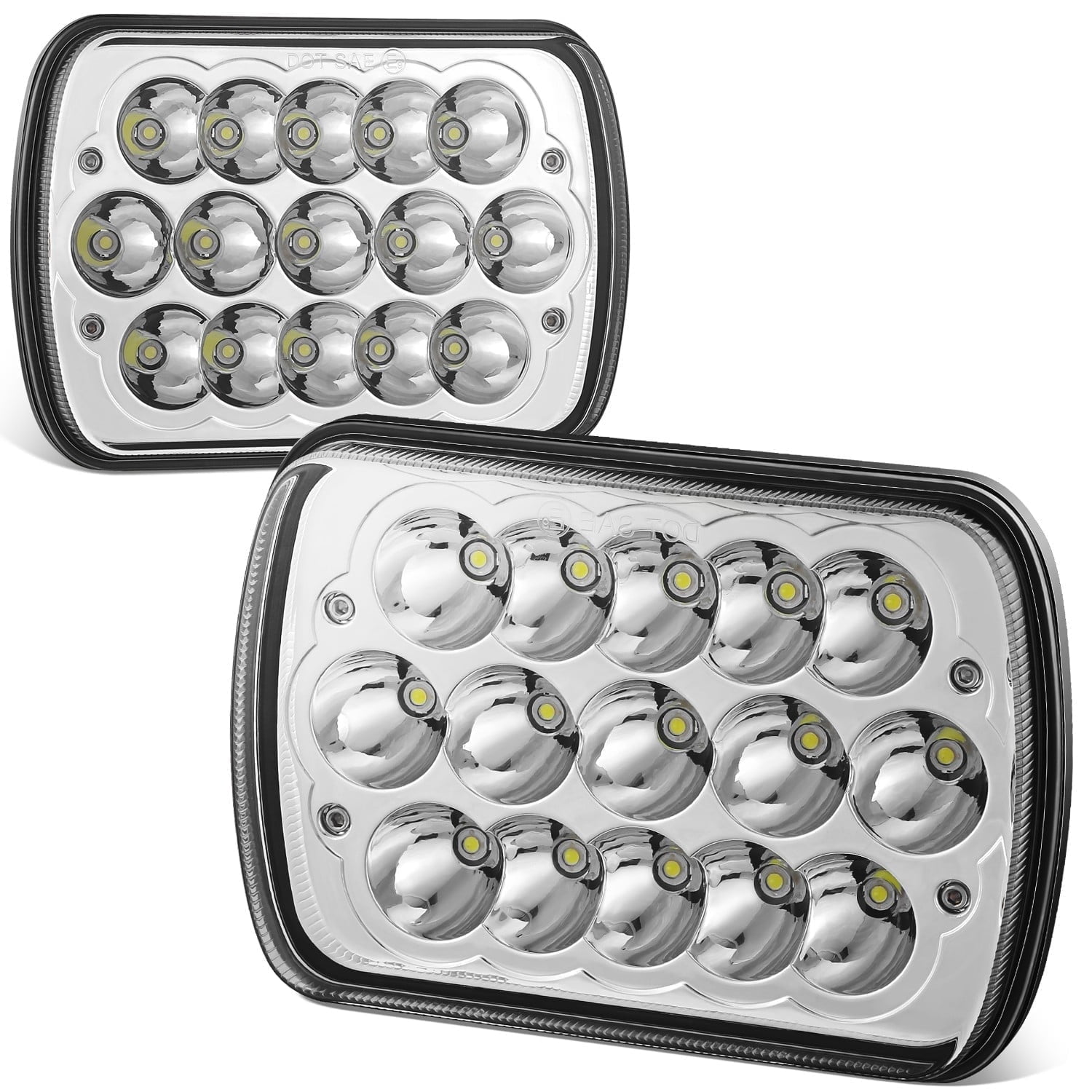 DNA Motoring 7X6" H6054 LED Sealed Beam Headlights for Ford Toyota ...