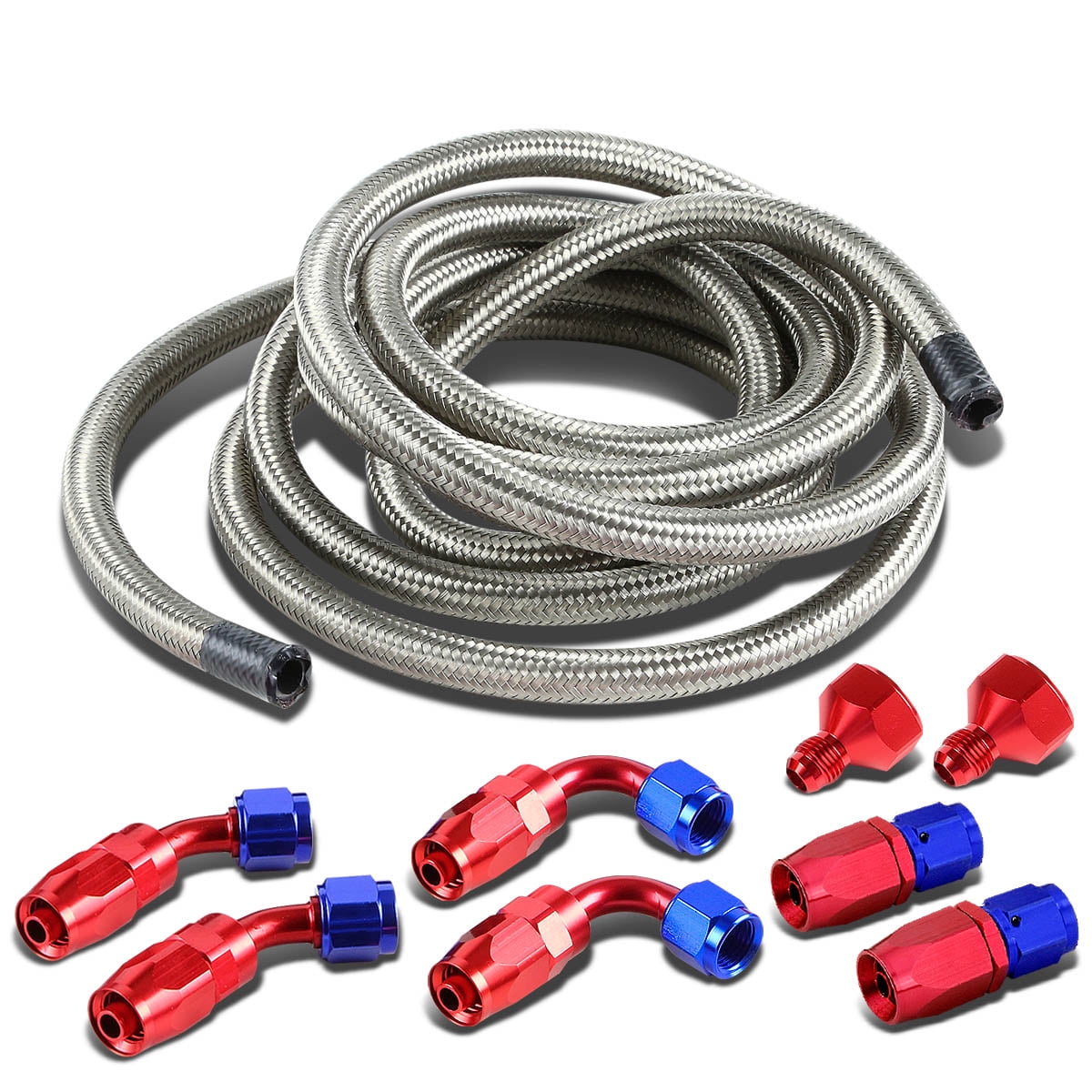 DNA MOTORING ALUFTACCSL Fuel Cell Gas Tank Line+Fittings Kit (ALU-FT ...