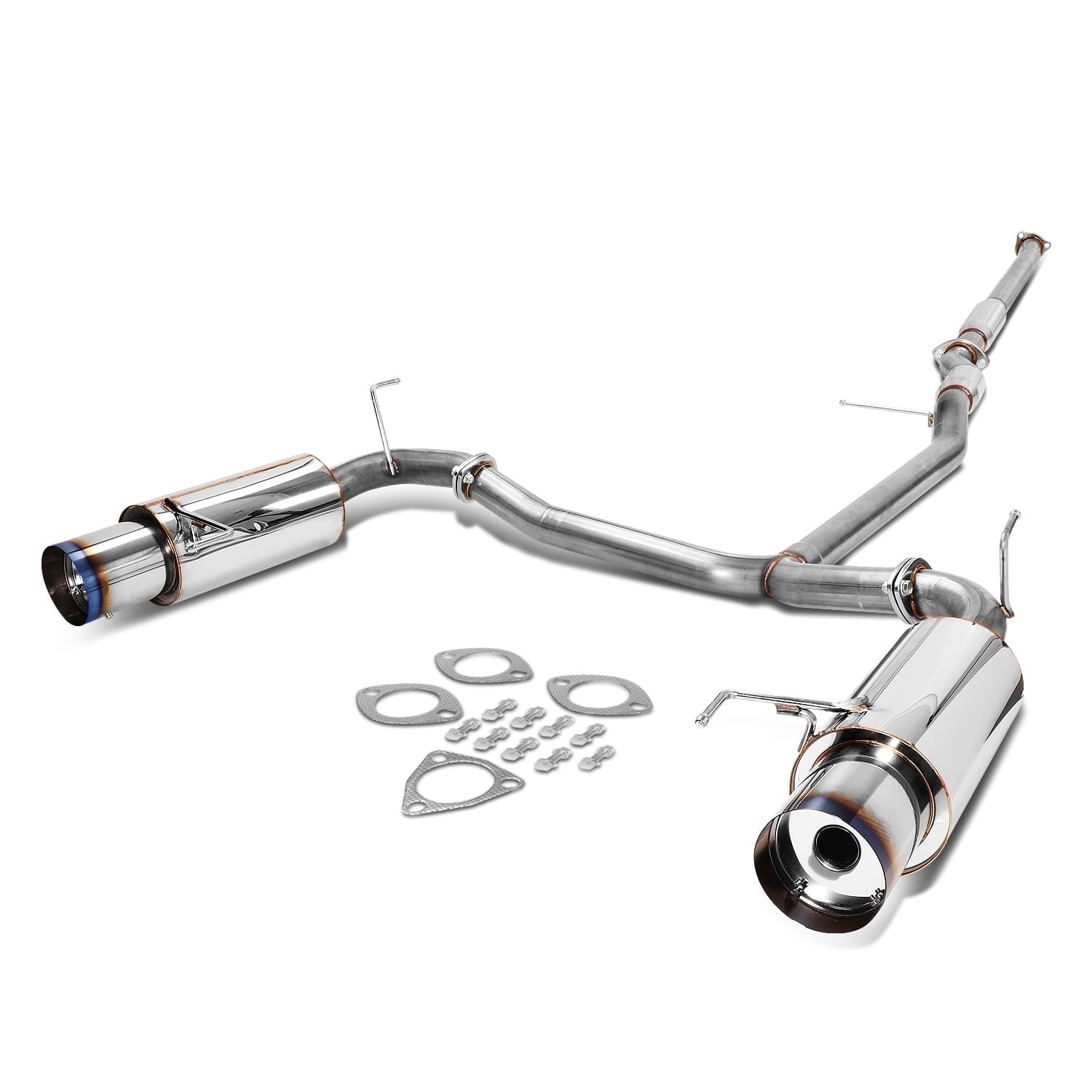 DNA Motoring Catback Exhaust for 98-02 Honda Accord V6, 4.5" Dual Burnt ...