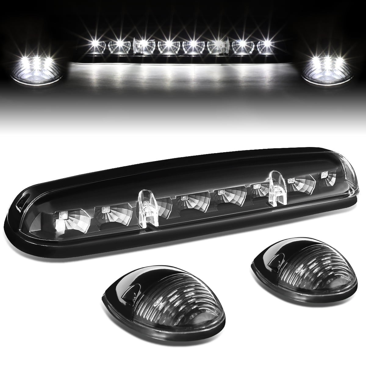 DNA Motoring For 02-07 Silverado Sierra 3Pcs Black Housing LED Cab Roof ...