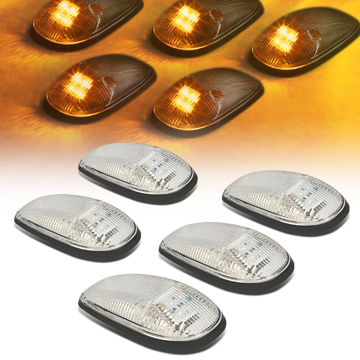 DNA Motoring CBL-DR99-CH-Y Yellow SSF20 LED Cab Roof Top Marker Lights ...