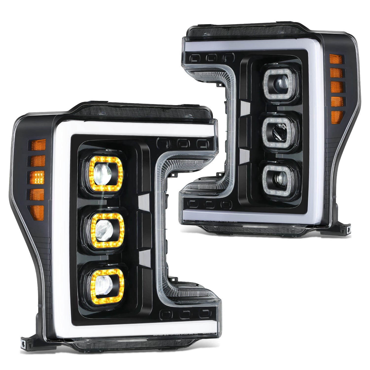 DNA Motoring Full LED DRL Projector Headlight Assembly for 17-19 Ford ...
