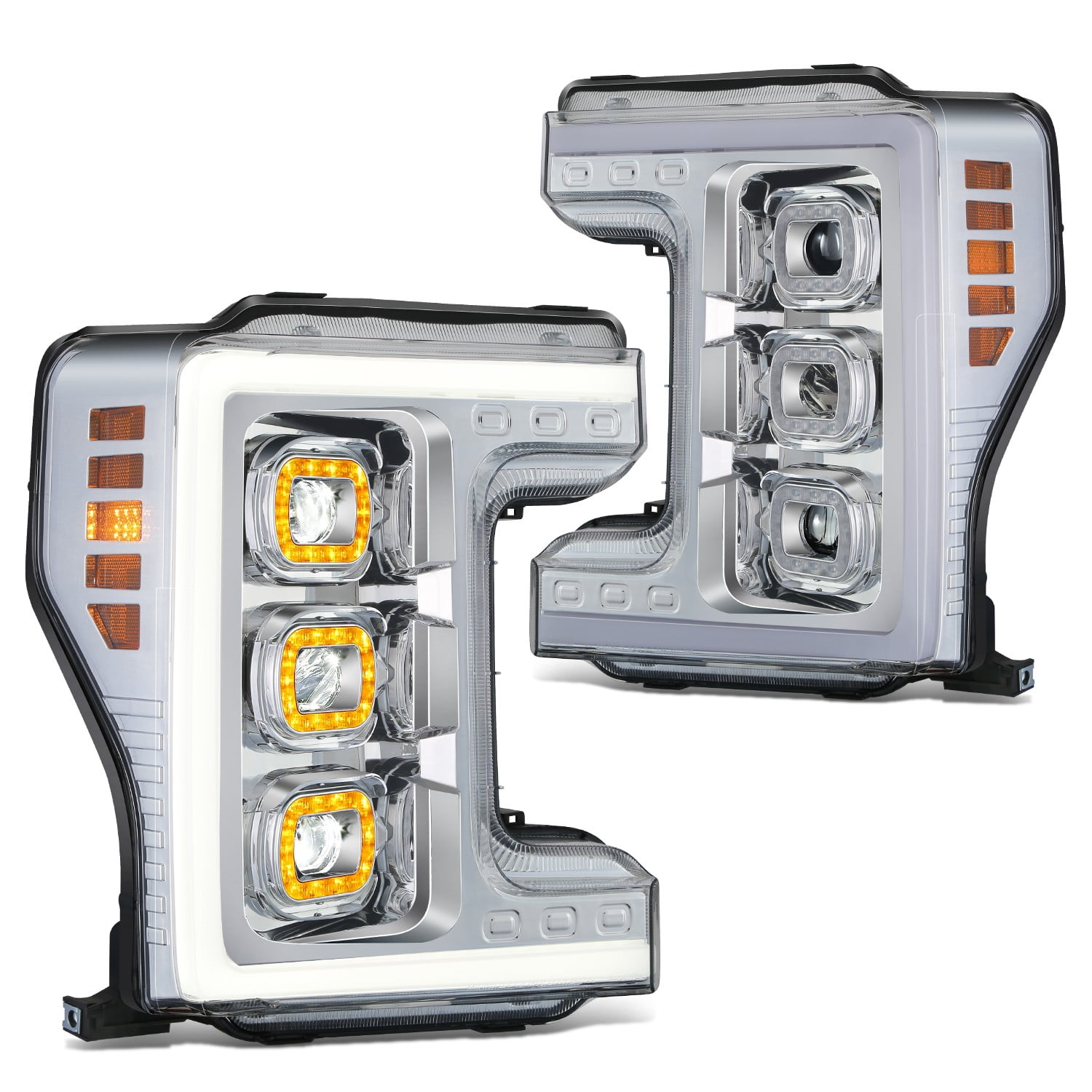 DNA Motoring Full LED DRL Projector Headlight Assembly for 17-19 Ford ...