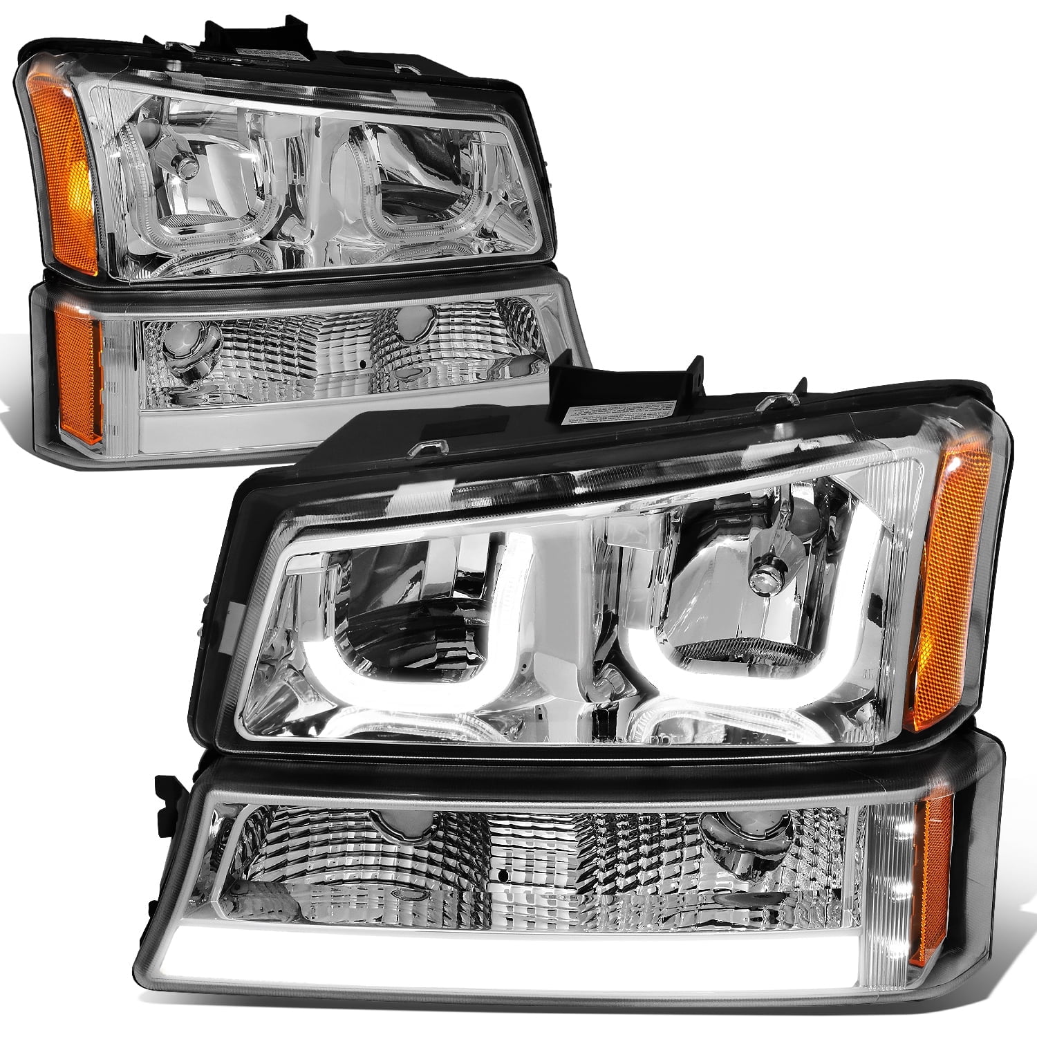 DNA Motoring J-Halo LED DRL Headlight Bumper Lamps for 2003-2007 ...