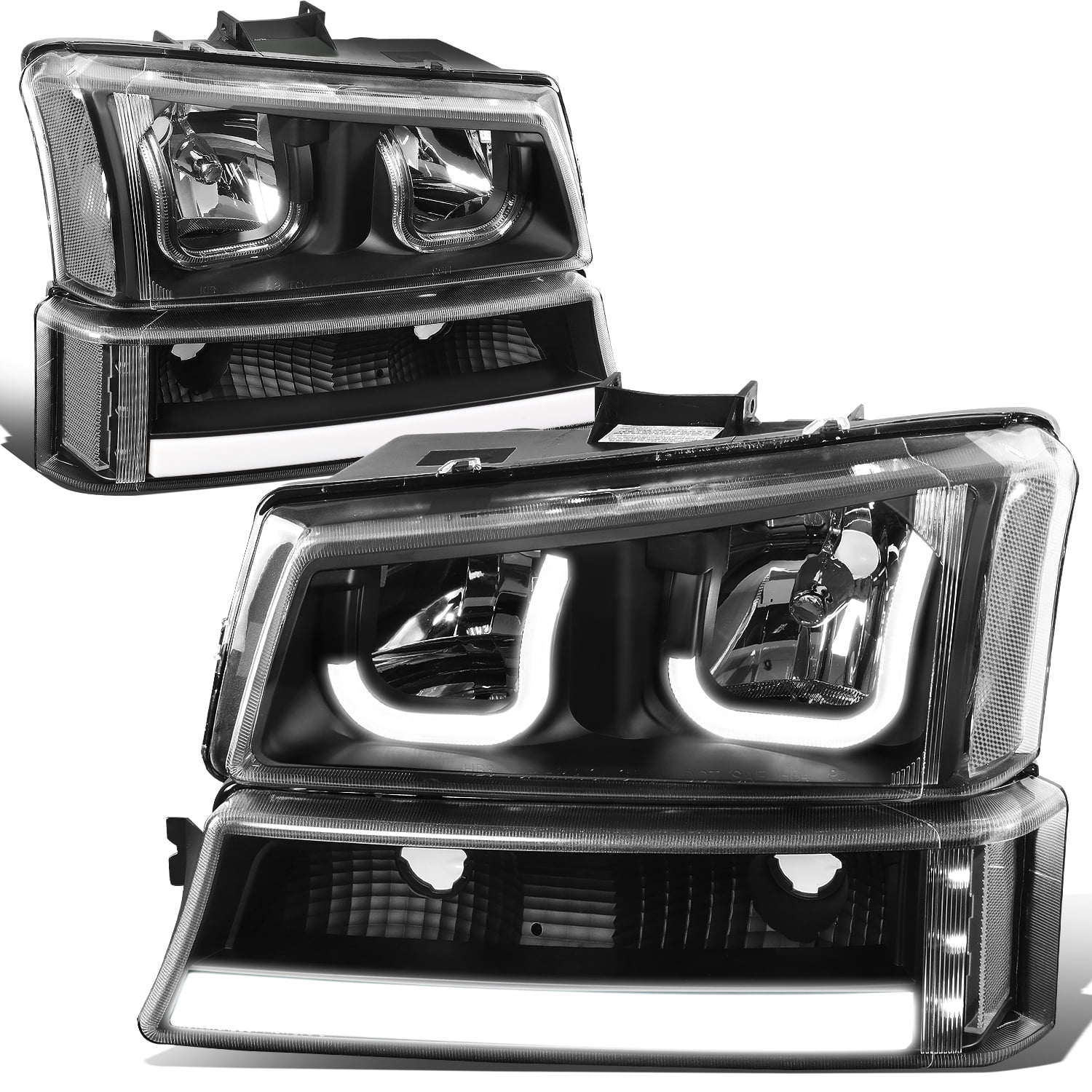 DNA Motoring J-Halo LED DRL Headlight Bumper Lamps for 2003-2007 ...