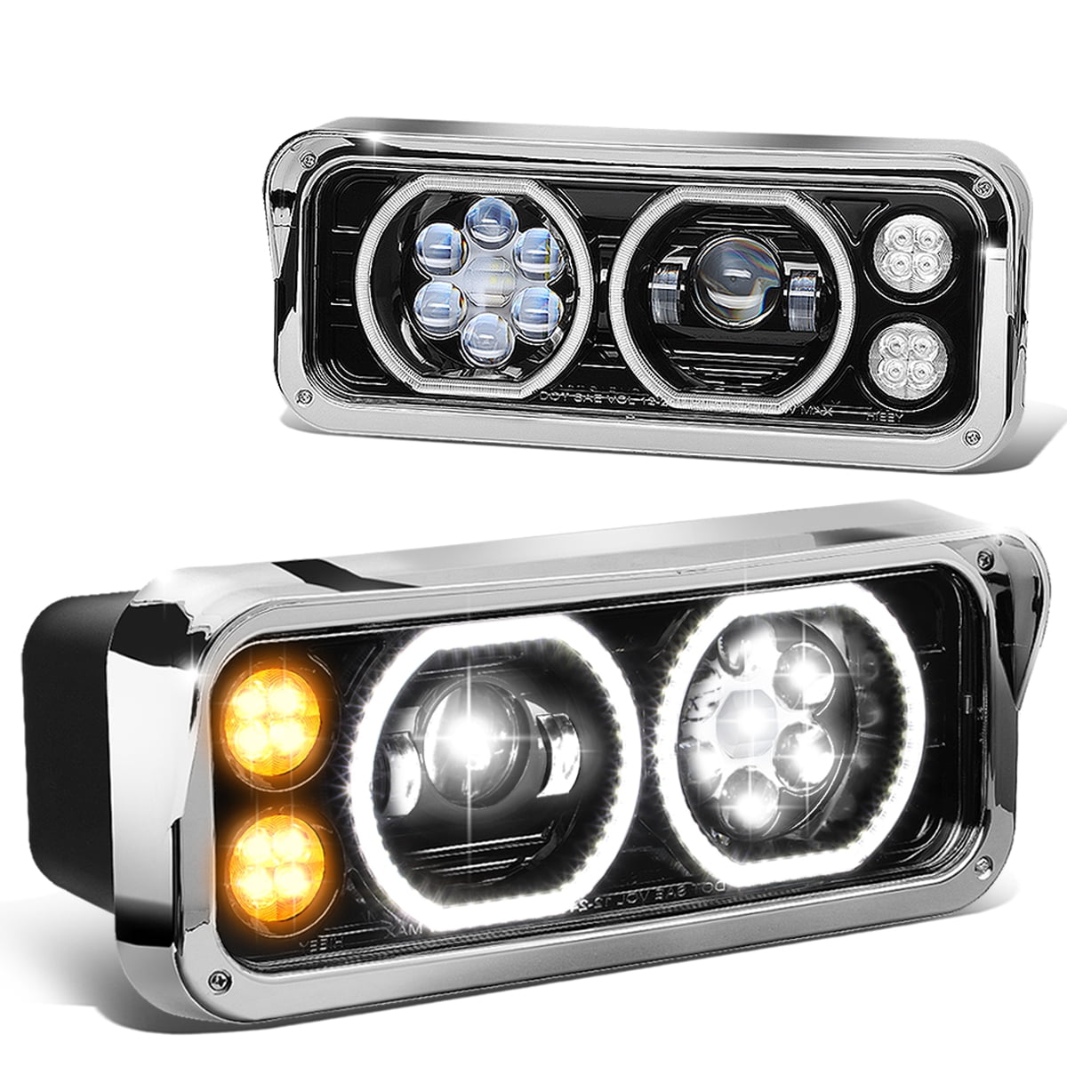 DNA Motoring HL-HAY-006-BK For 1981 to 2019 Peterbilt Freightliner ...