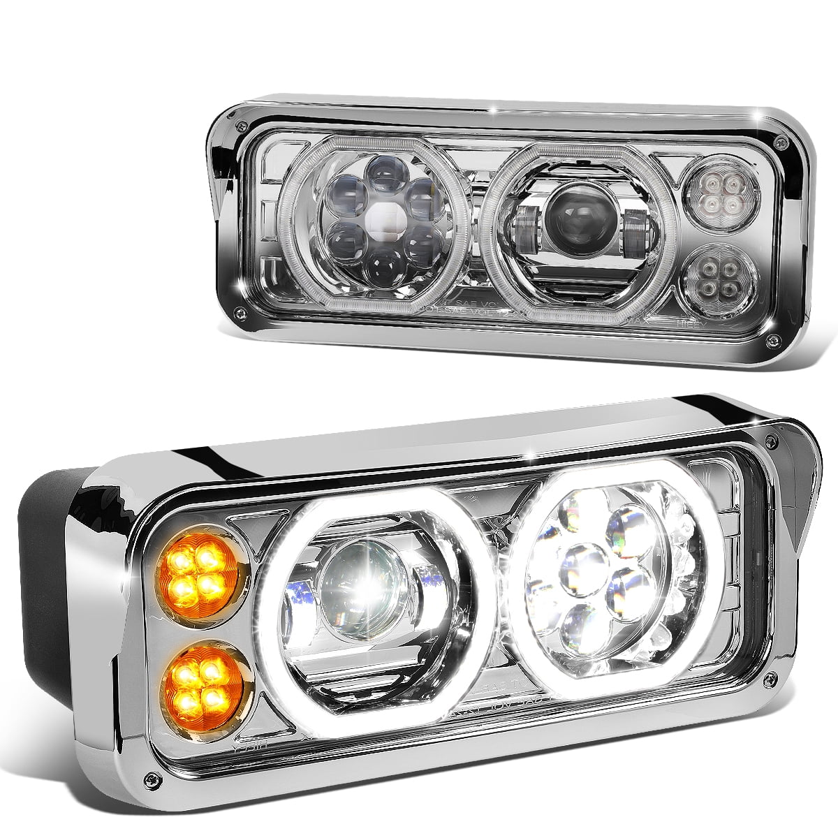 DNA Motoring LED Headlights for 1981-2019 Peterbilt, Freightliner ...