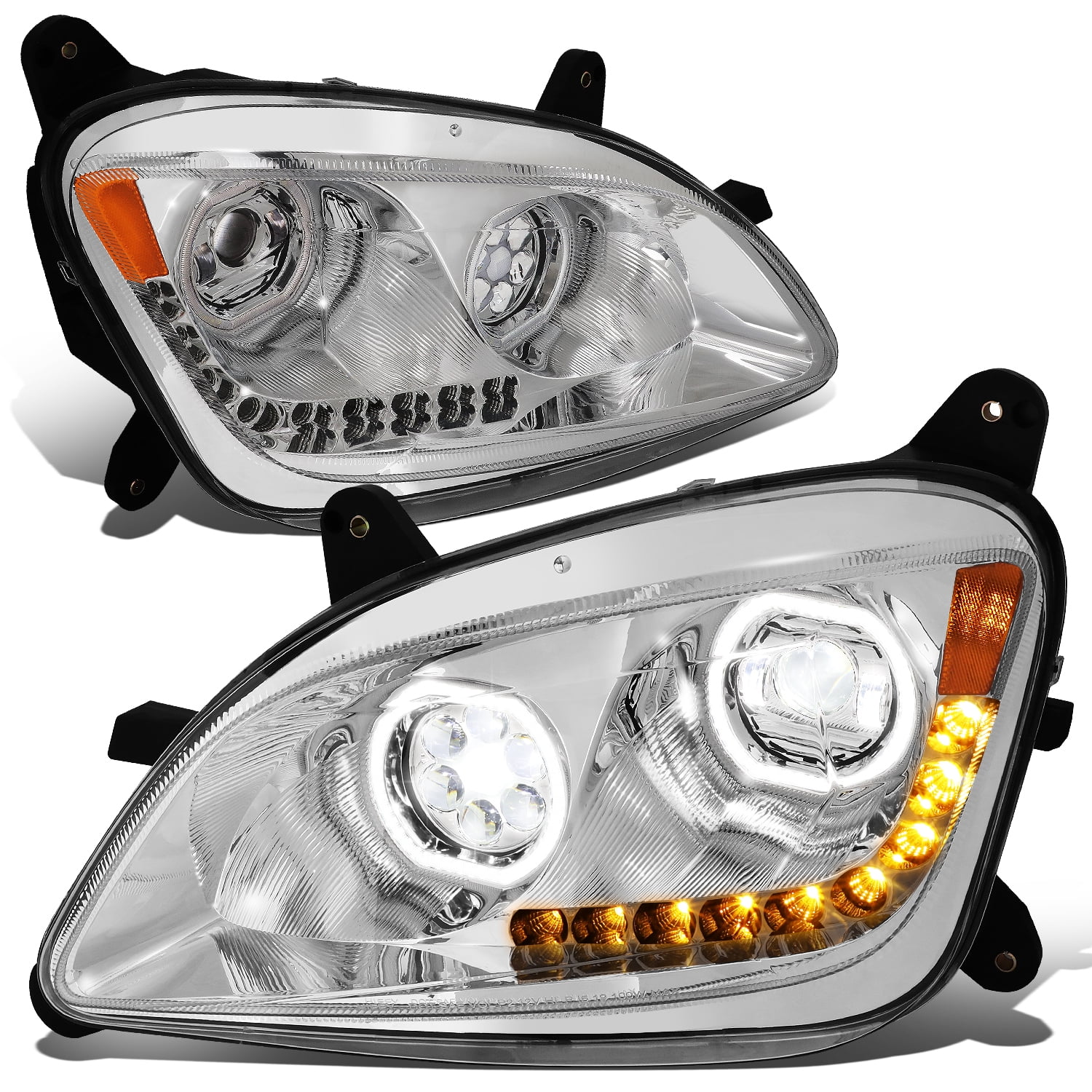 DNA Motoring HL-HAY-013-CH For 2011 to 2020 Peterbilt 579 587 LED Halo ...