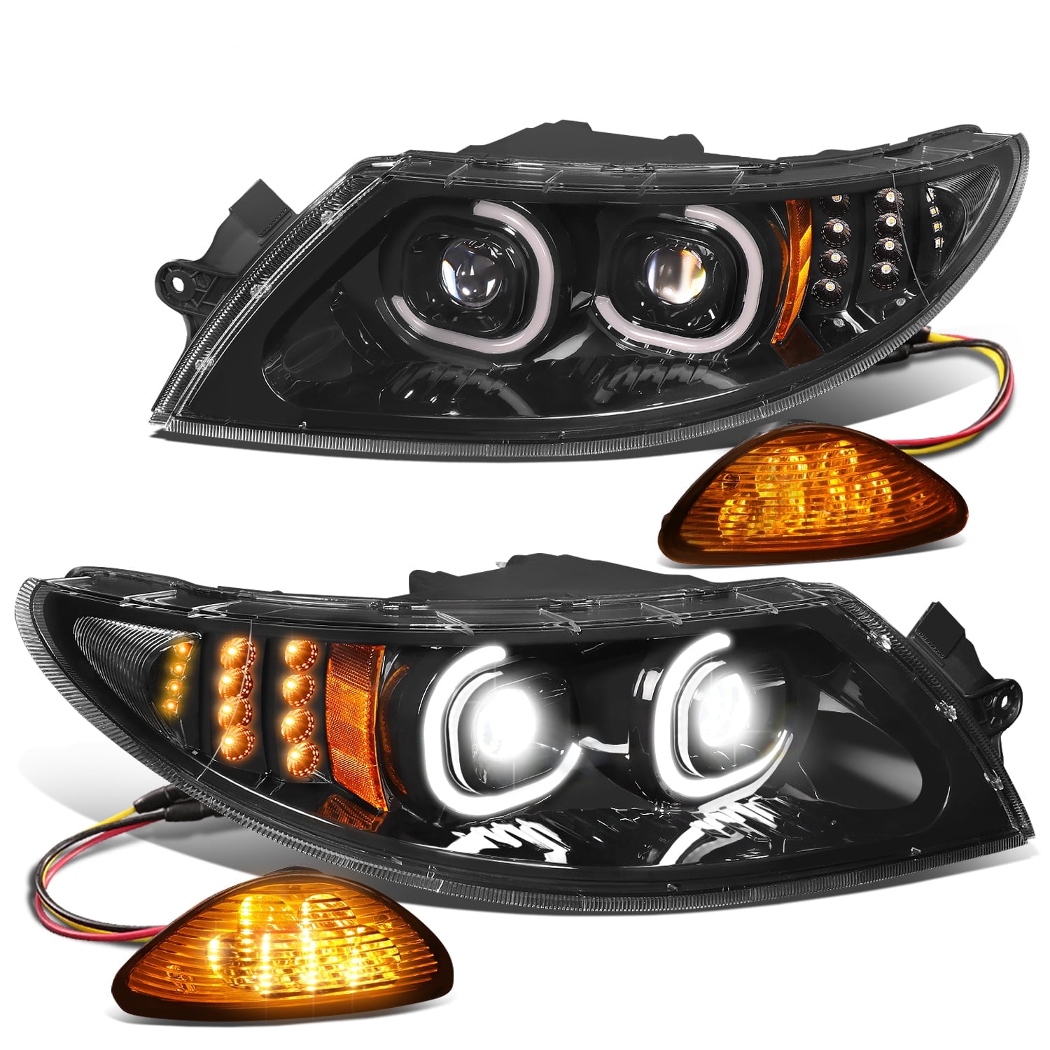 DNA Motoring LED DRL Projector Headlights for 2002-2016 International ...