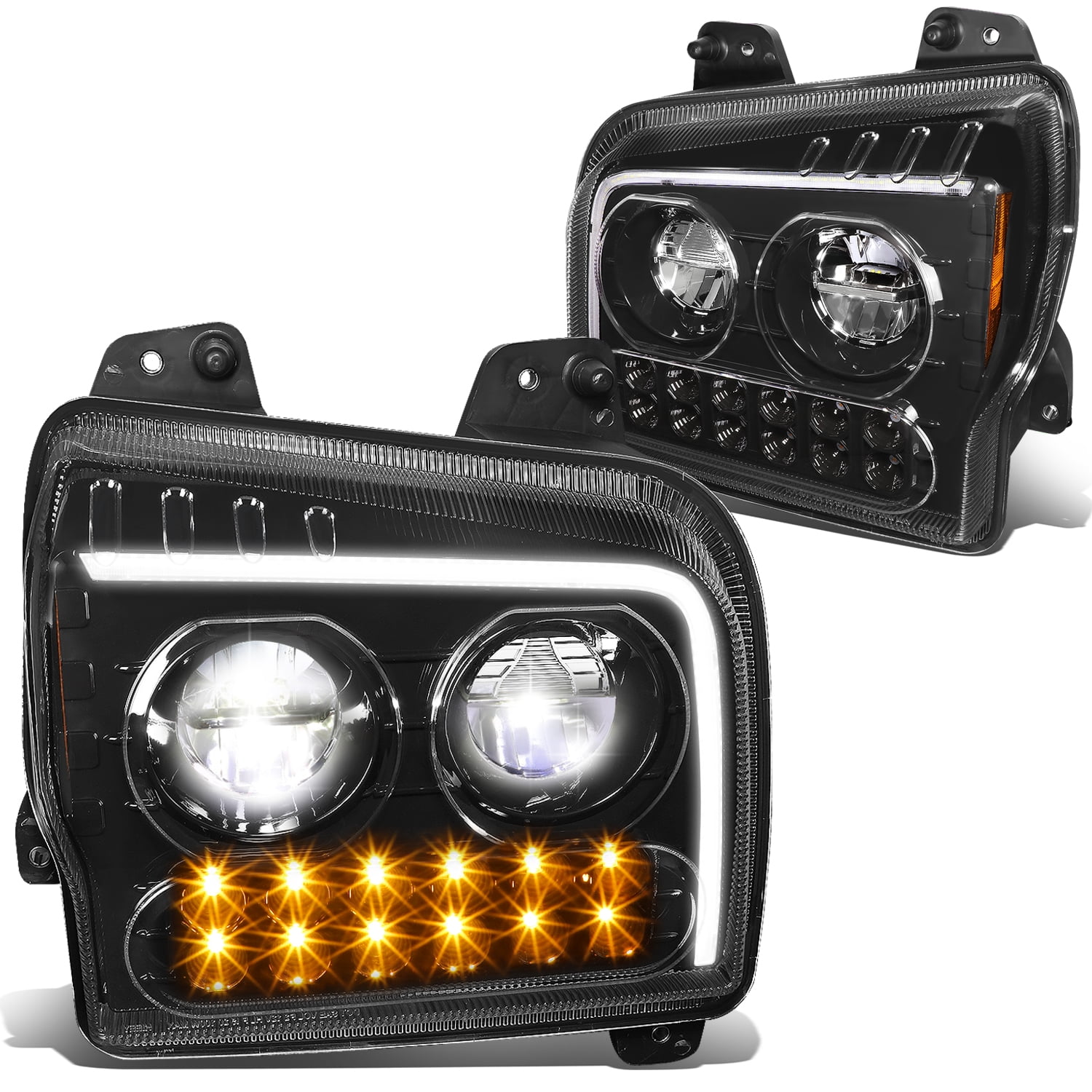 DNA Motoring HL-HAY-035-BK For 2019-2022 Kenworth W990 Black LED DRL ...