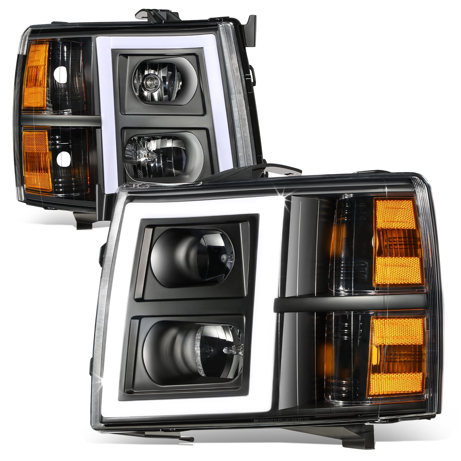 DNA Motoring HL-HPL-CSIL07-G5-BK-AM For 2007-2014 Chevy Silverado 1500 ...