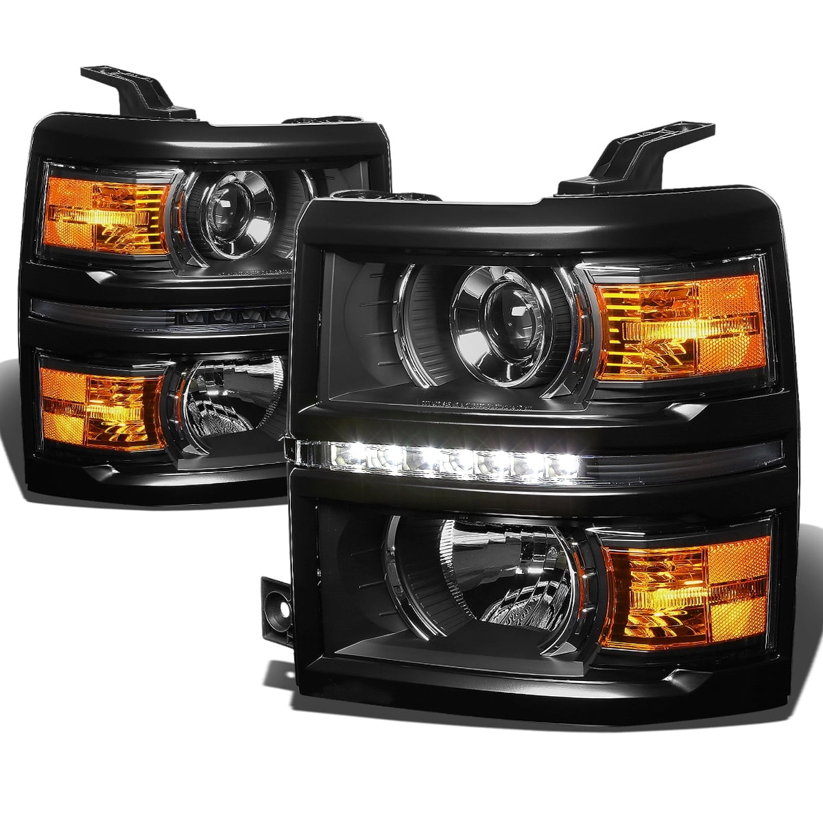 DNA Motoring Projector Headlight+Bumper for 2014-2015 Chevy Silverado ...