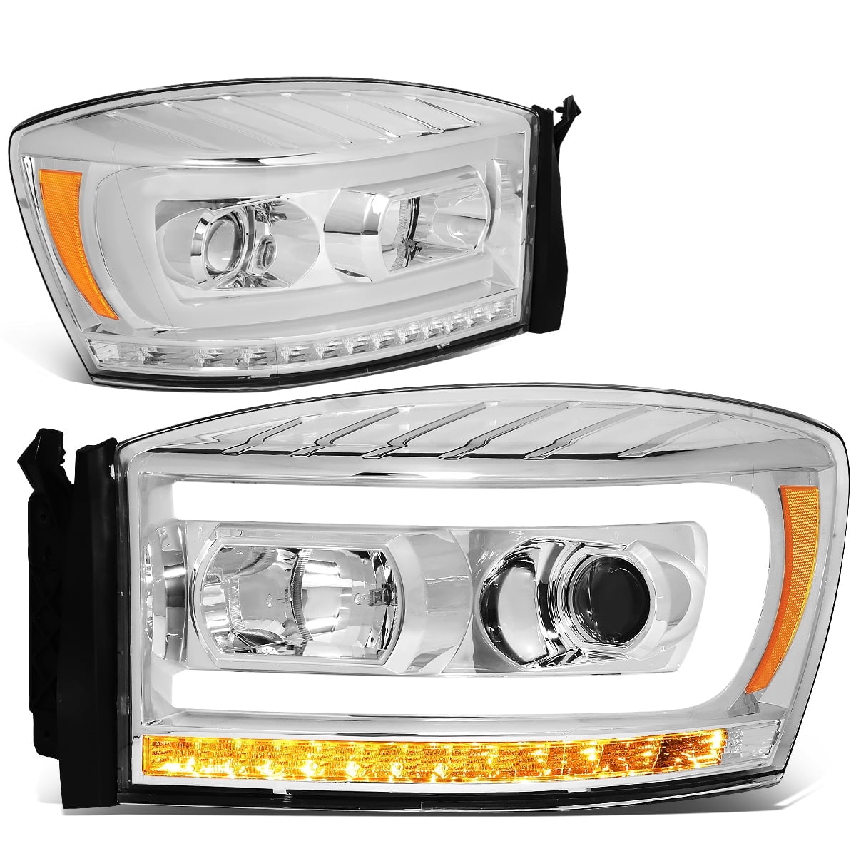 DNA Motoring For 06-09 Dodge Ram LED DRL Sequential Signal Projector ...