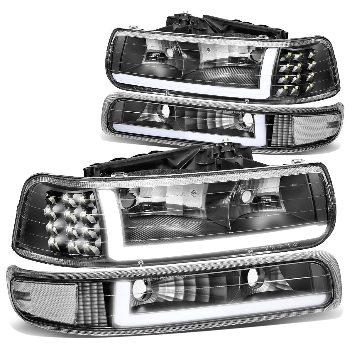 DNA Motoring LED DRL Headlight for 1999-2002 Chevy Silverado & 2000 ...