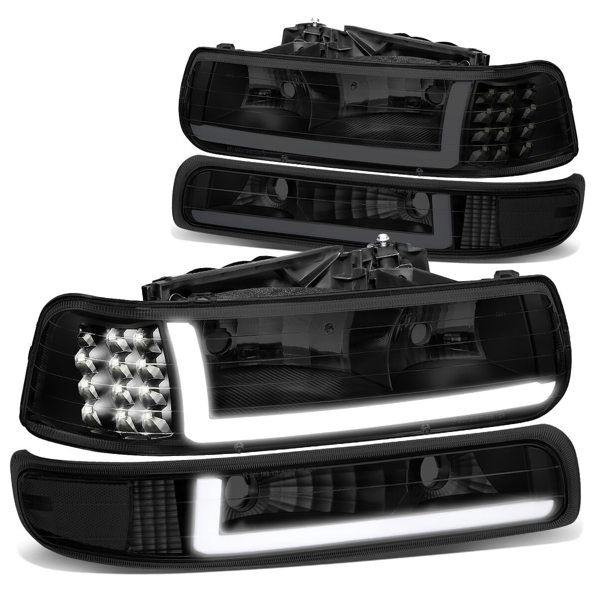 DNA Motoring LED DRL Headlight Bumper Lamps for 1999-2002 Chevy ...