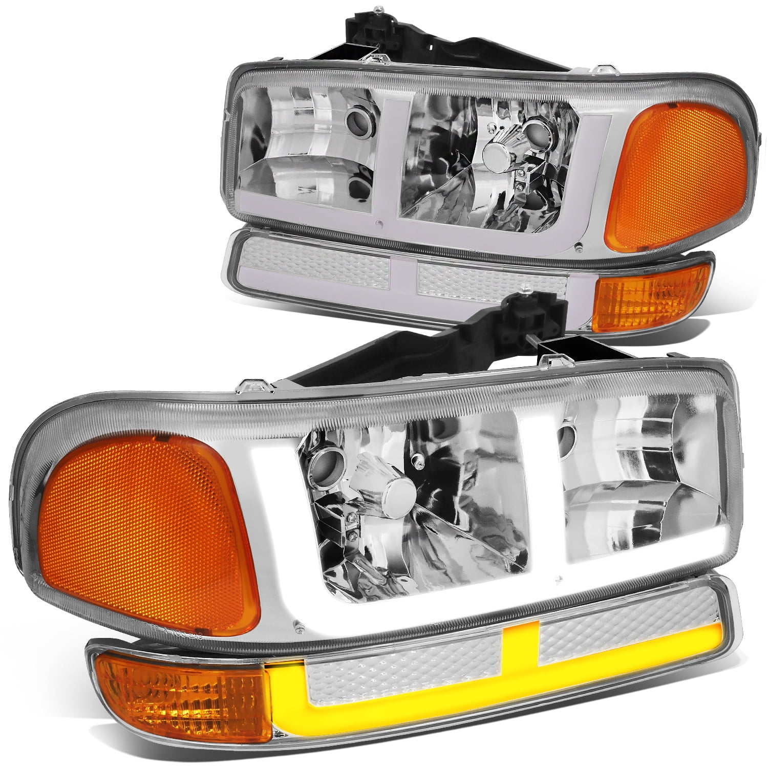 DNA Motoring HL-LB4-SIERRA99-CH-AM For 1999-2007 GMC Sierra Yukon ...
