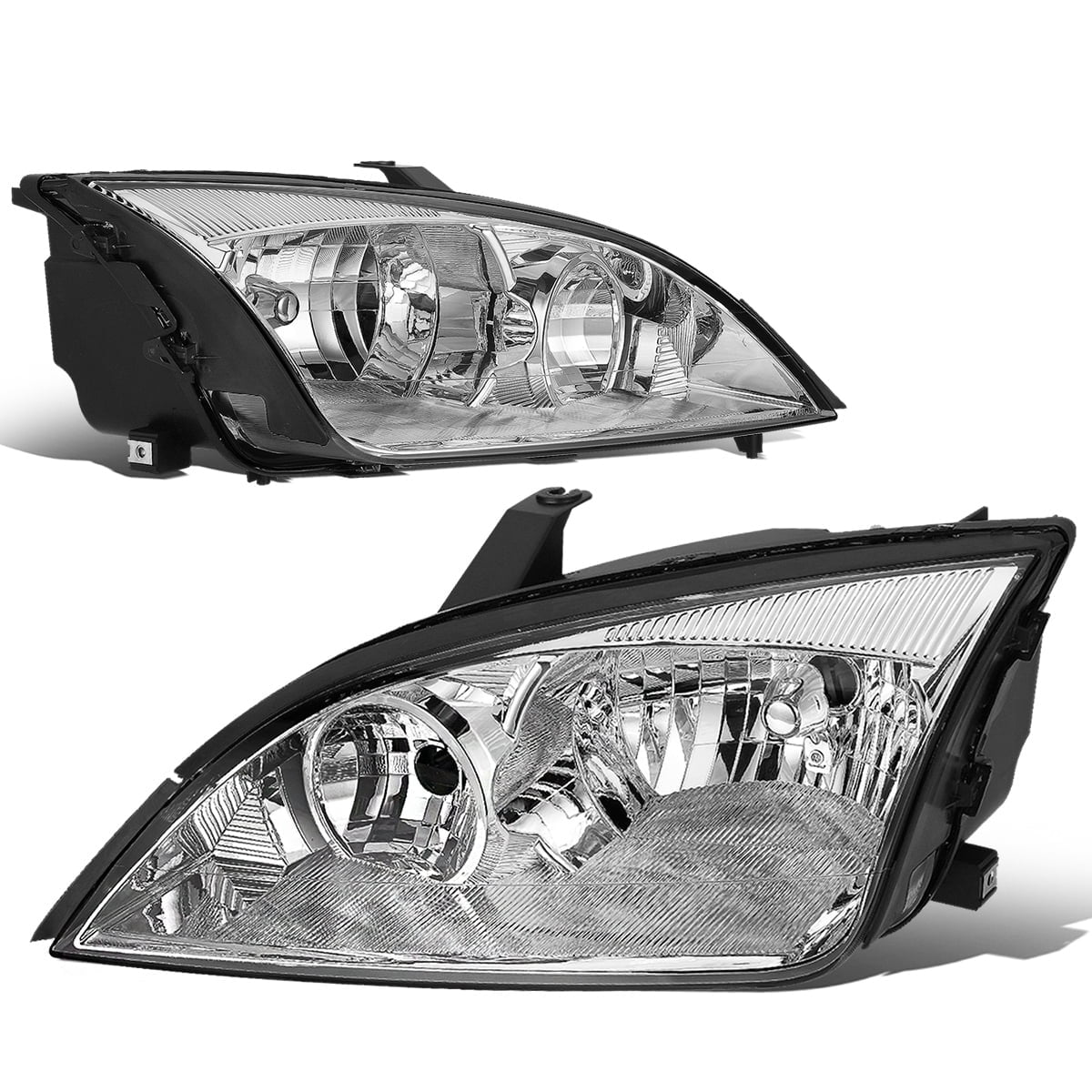 DNA Motoring for 05-07 Ford Focus Headlights Chrome Housing Clear ...
