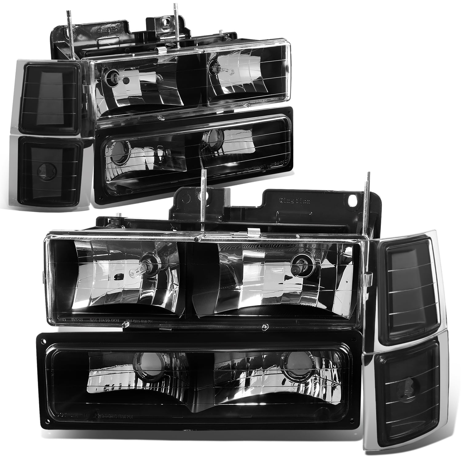 DNA Motoring Headlight+Bumper+Corner Lamps Assembly Kit for 94-00 Chevy ...