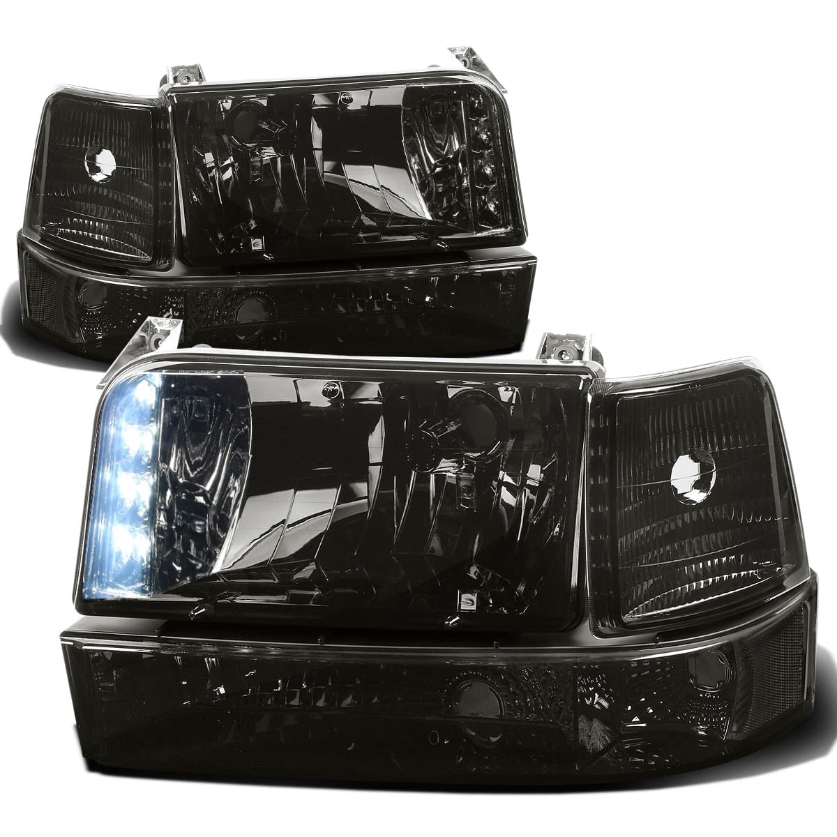 DNA Motoring For 92-96 Ford F150 F250 F350 Bronco LED DRL Headlight ...