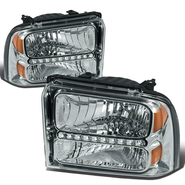 DNA Motoring HL-OH-FSD05-LED-CH-AM For 2005 to 2007 Ford F250 F350 F450 ...