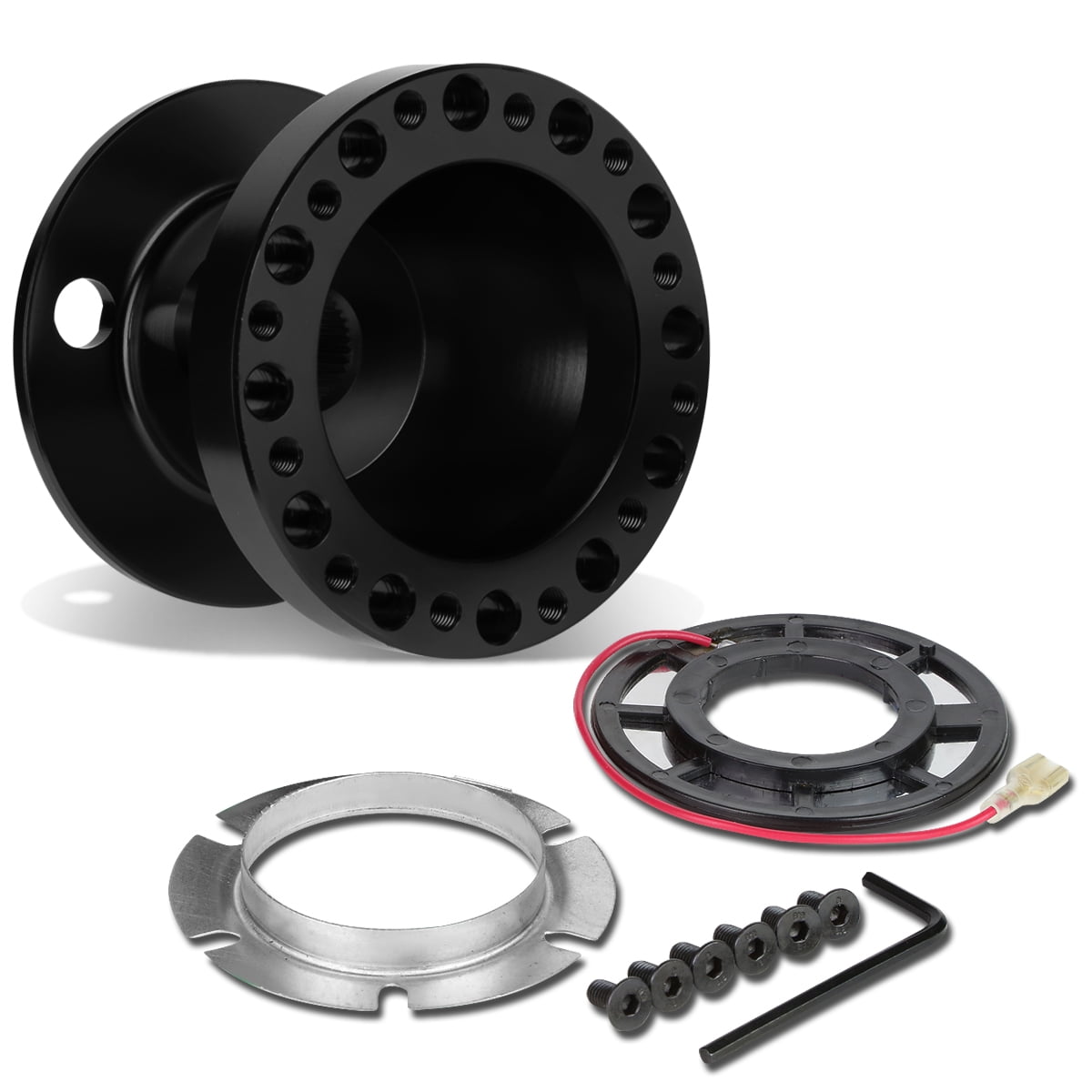 DNA Motoring HUB-ALU-OR18-BK Aluminum Steering Wheel 6-Hole Hub Adaptor ...