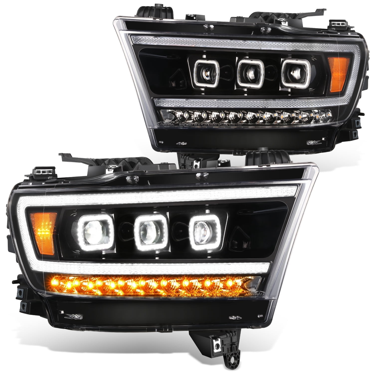 DNA Motoring Headlights for 19-24 Ram 1500 Big Horn Laramie Longhorn ...