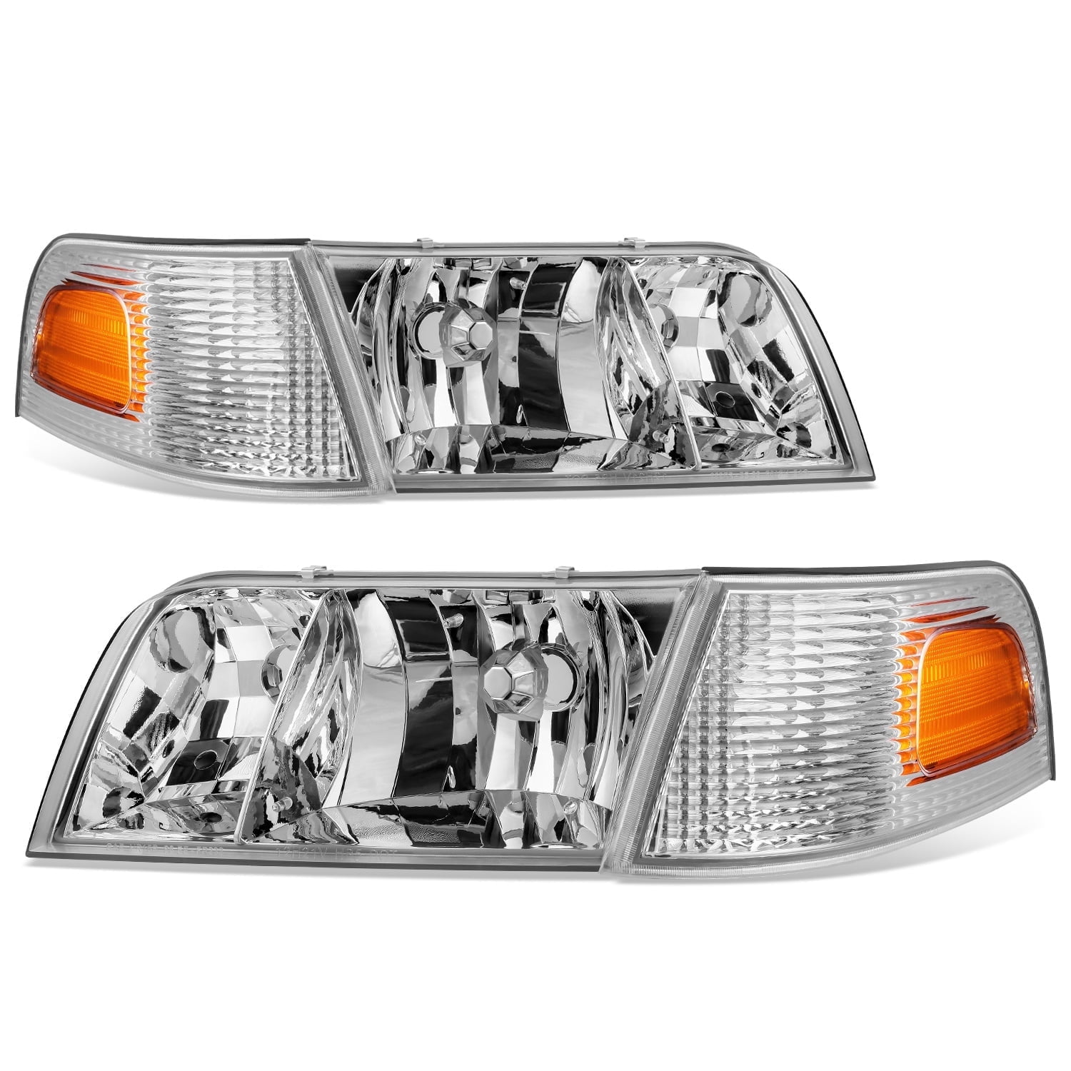 DNA Motoring For 98-11 Ford Crown Victoria Chrome Housing Headlight ...