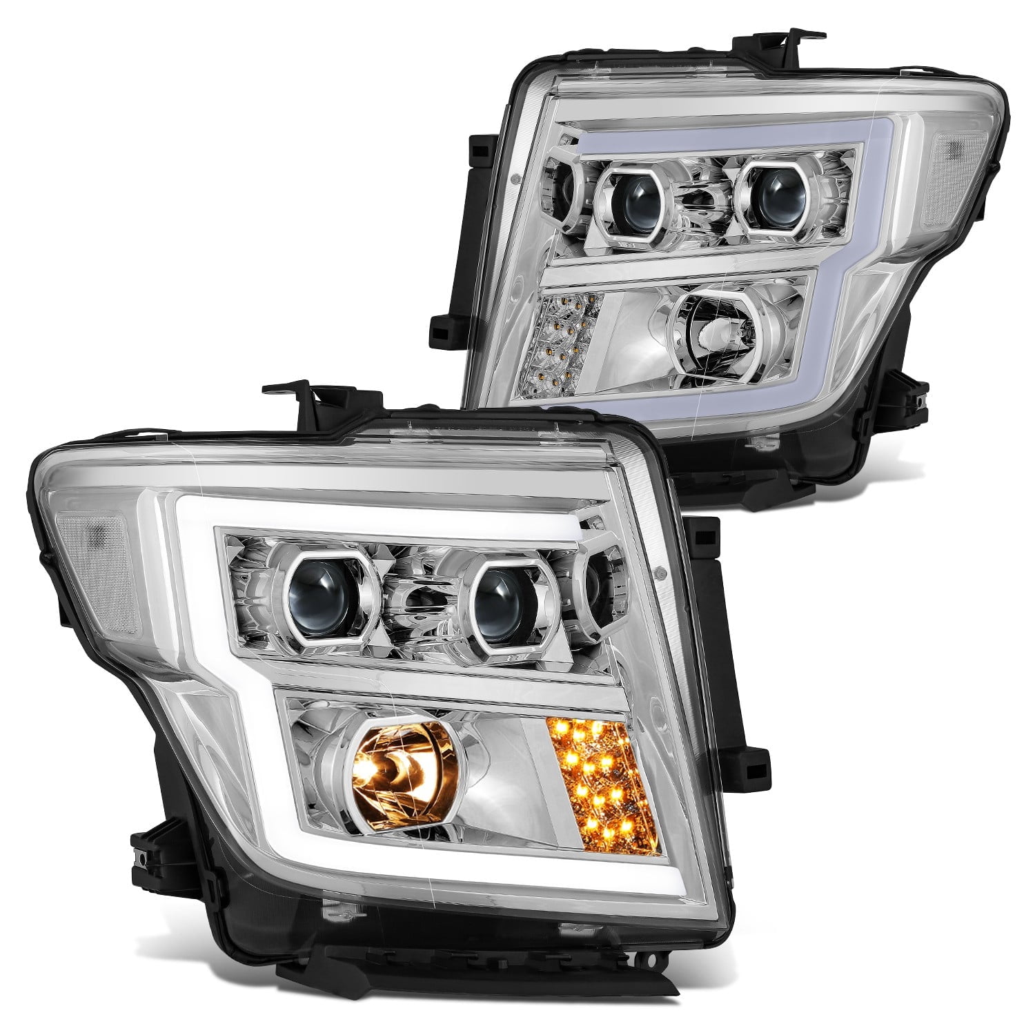 DNA Motoring LED DRL Signal Projector Headlights for 16-24 Nissan Titan ...