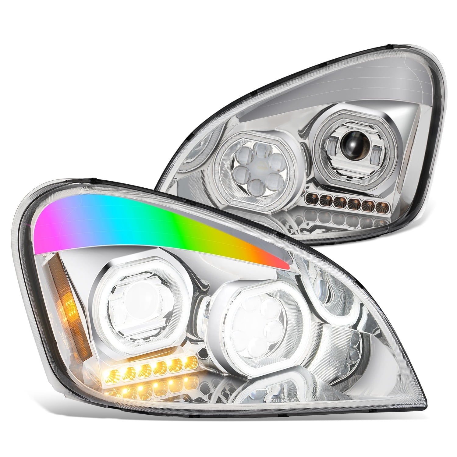 DNA Motoring For 08-17 Freightliner Cascadia RGB Color-Changing LED DRL ...