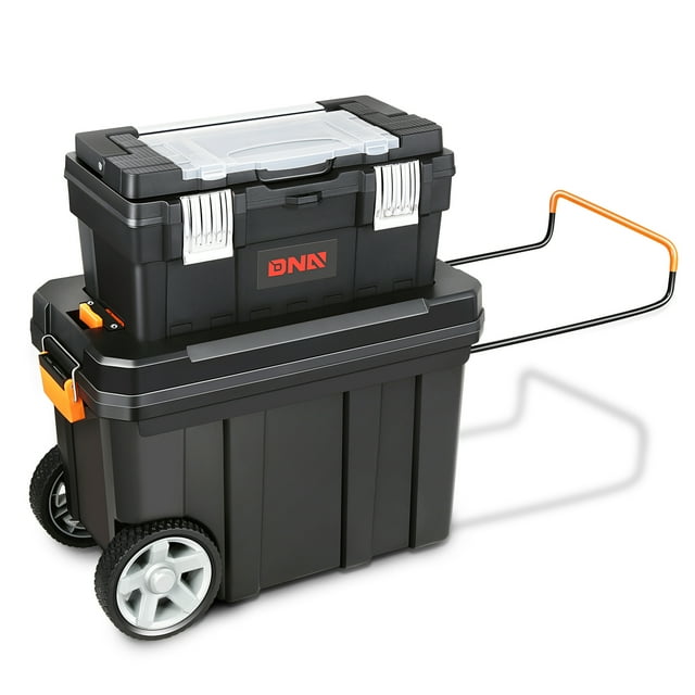 DNA Motoring 3-Tier Tool Box with Extendable Handle, Portable Roller ...