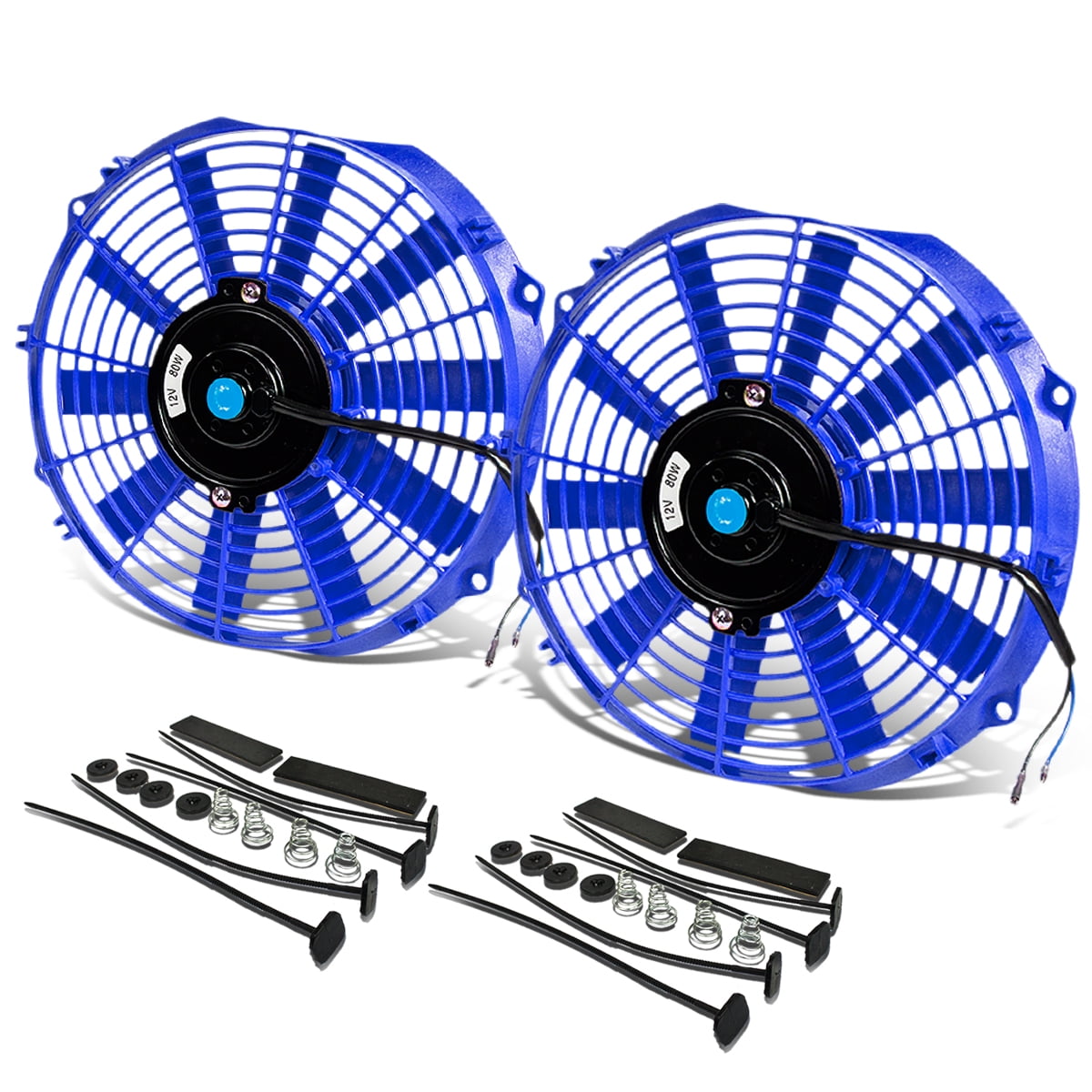 DNA Motoring RAF-12-BL+FMK-X2 2Pcs 12" Inch High Performance Electric ...