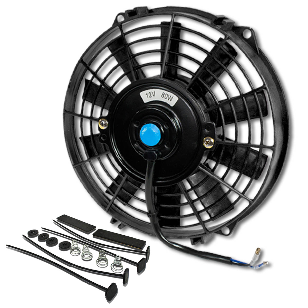 DNA Motoring RAF-9+FMK 9 Inch High Performance Black Electric Radiator ...