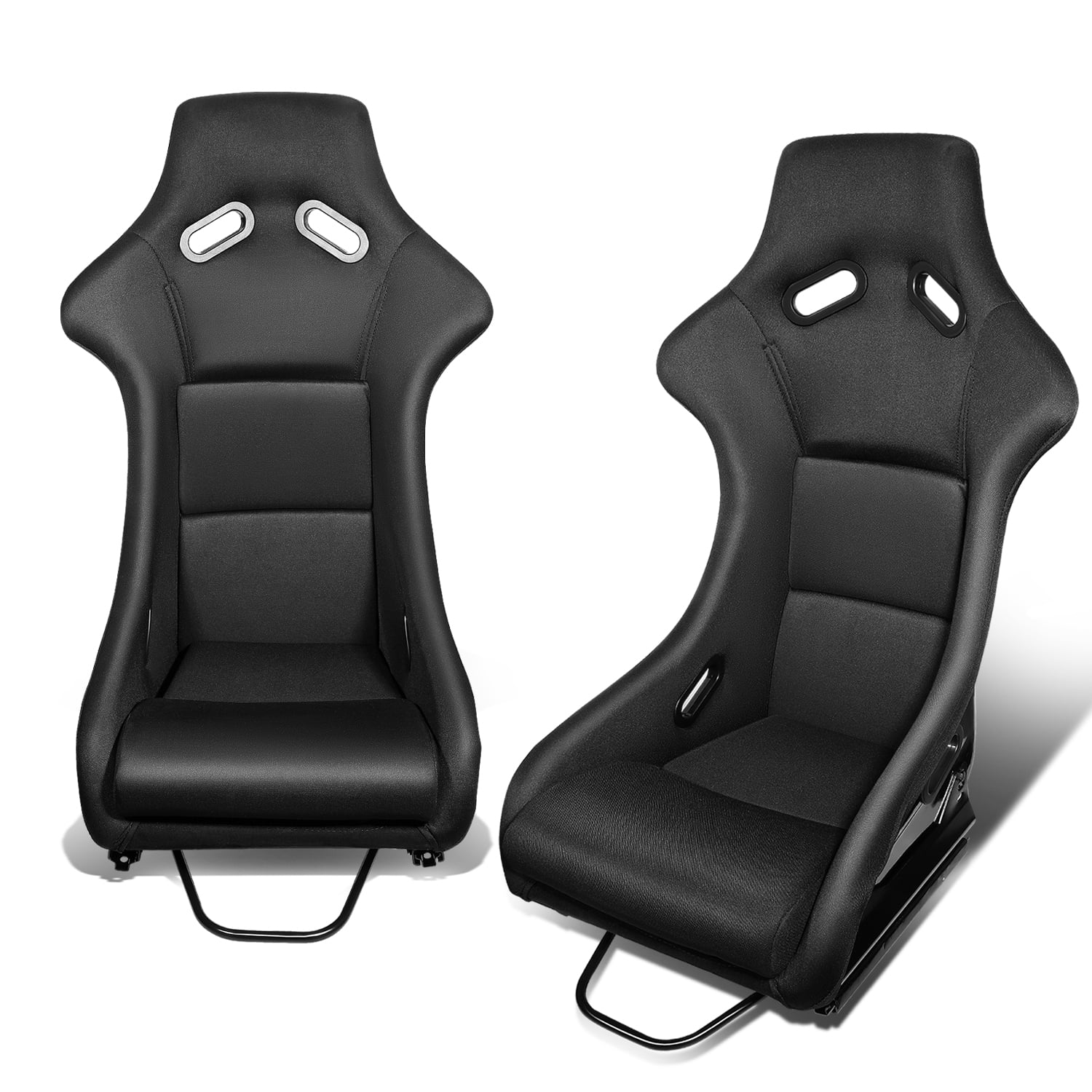 DNA Motoring RS-JBR-BK-001 Pair of Universal Black Fabric Fixed ...