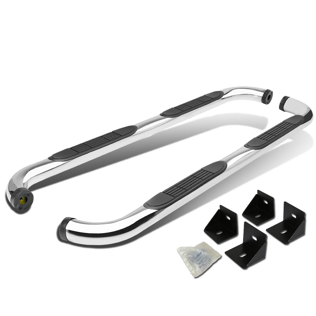 DNA Motoring Chrome Side Step Nerf Bars Running Boards for 2007-2018 Jeep Wrangler JK 4-Door ...