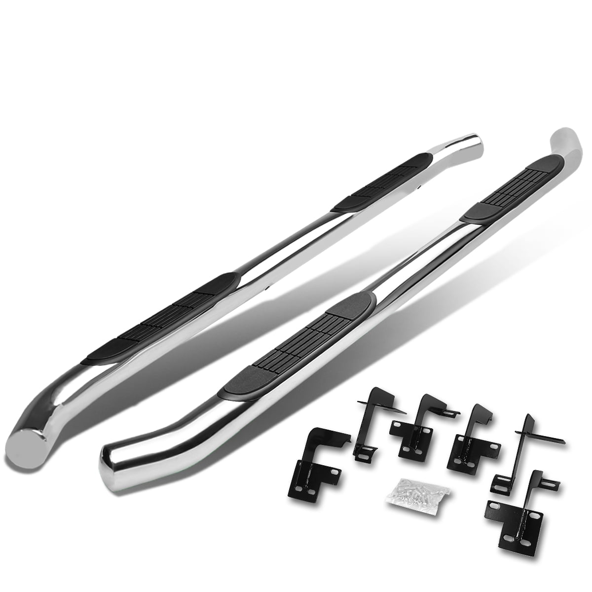 DNA Motoring 3" Roung Tubing Side Step Nerf Bars Running Boards for 19-20 Ram 1500 Quad Cab ...