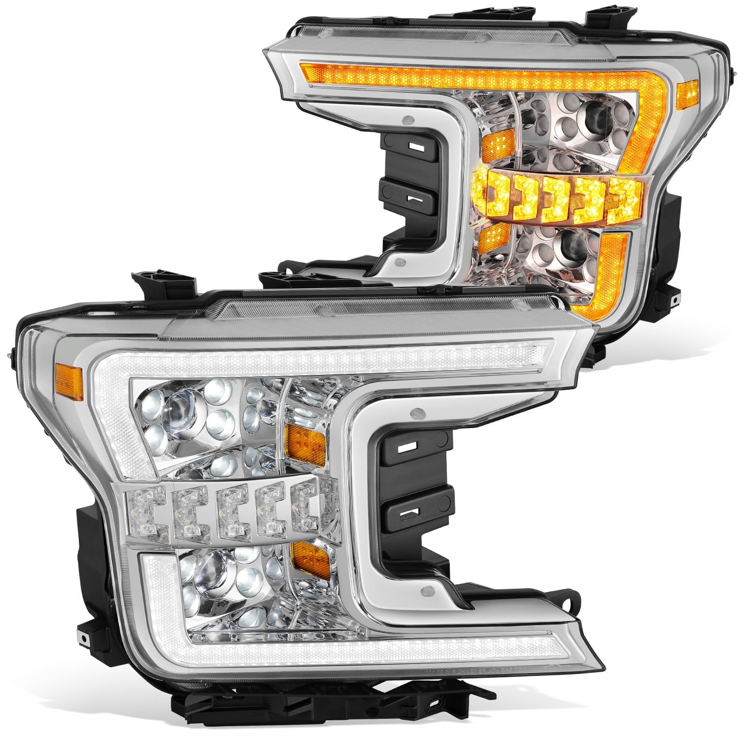 DNA Motoring Sequential Start-Up LED DRL Switchback Projector Headlights for 2018-2020 F150 ...