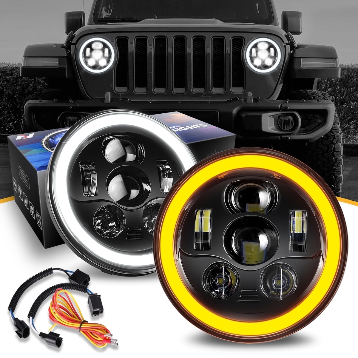 DNA Motoring For 07-18 Jeep Wrangler JK Switchback White/Amber LED ...