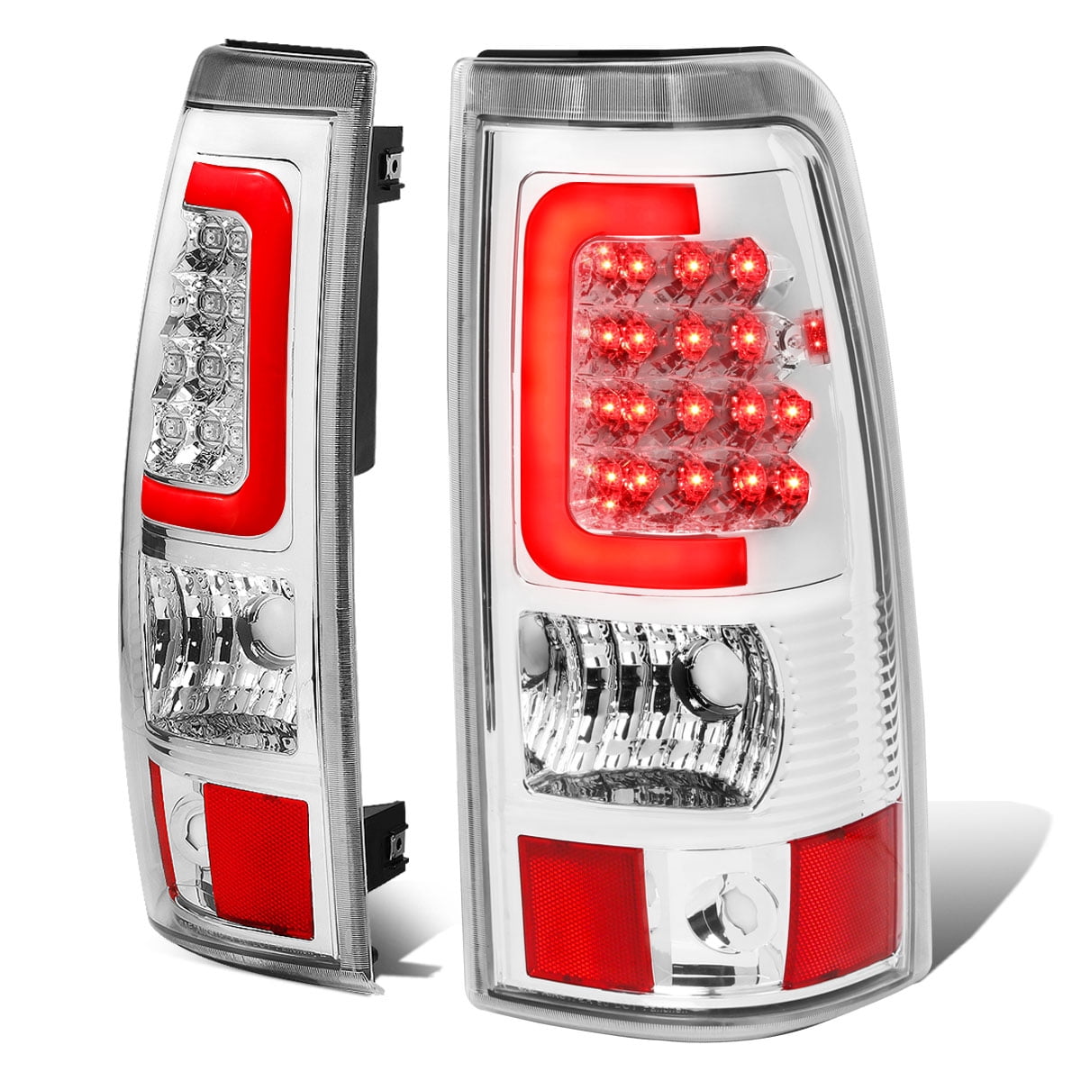 DNA Motoring TL-CSIL03-LED-RD3D-CH-CL For 1999 to 2006 Silverado ...