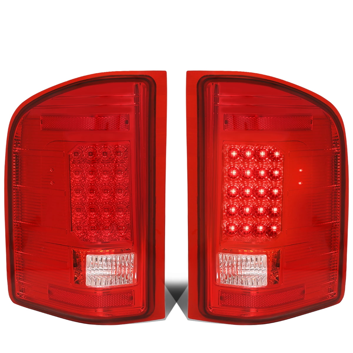 DNA Motoring For 07-14 Chevy Silverado LED Euro Red Clear Tail Light ...