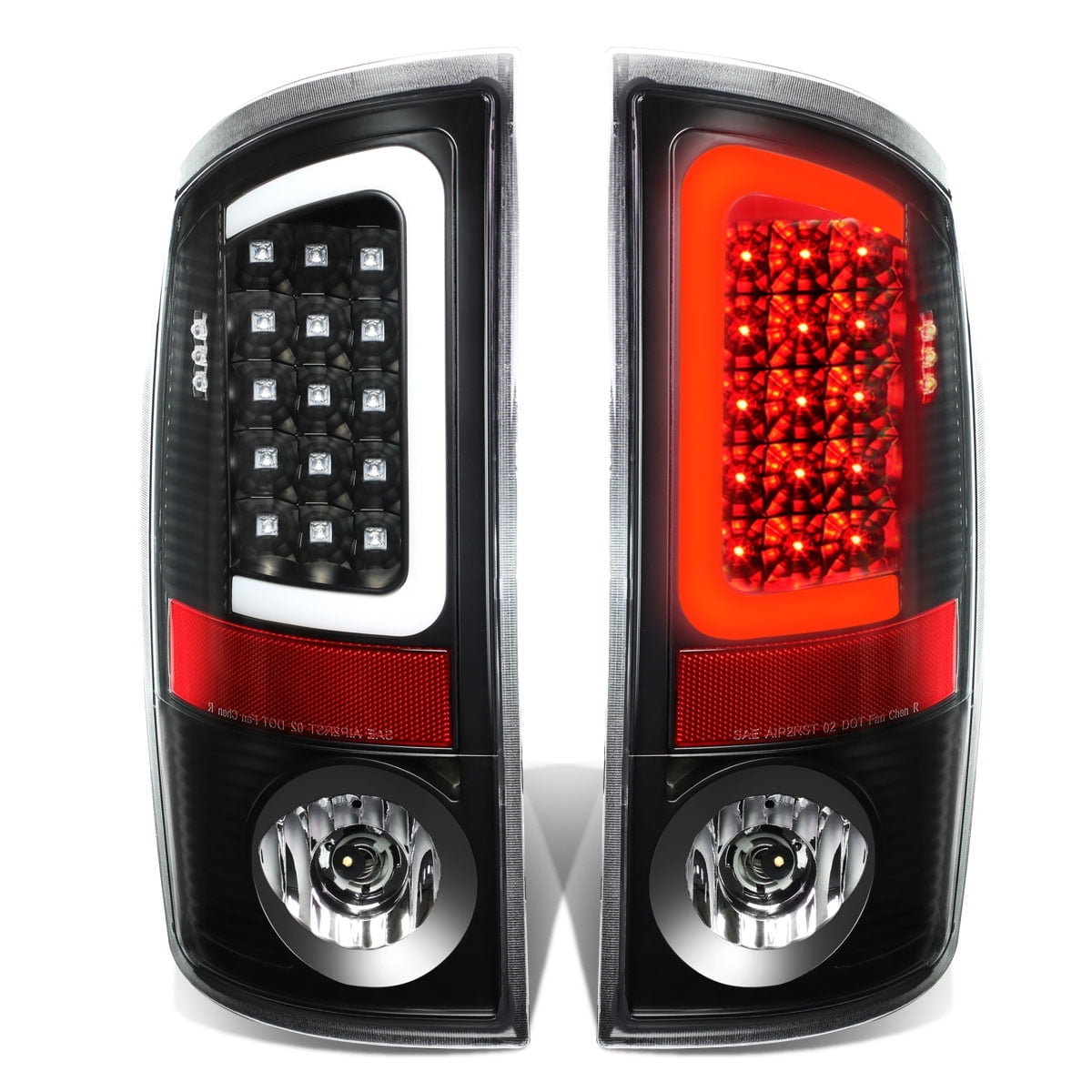 DNA Motoring For 2007-2009 Dodge Ram 3D LED Euro Black Rear Tail Light ...