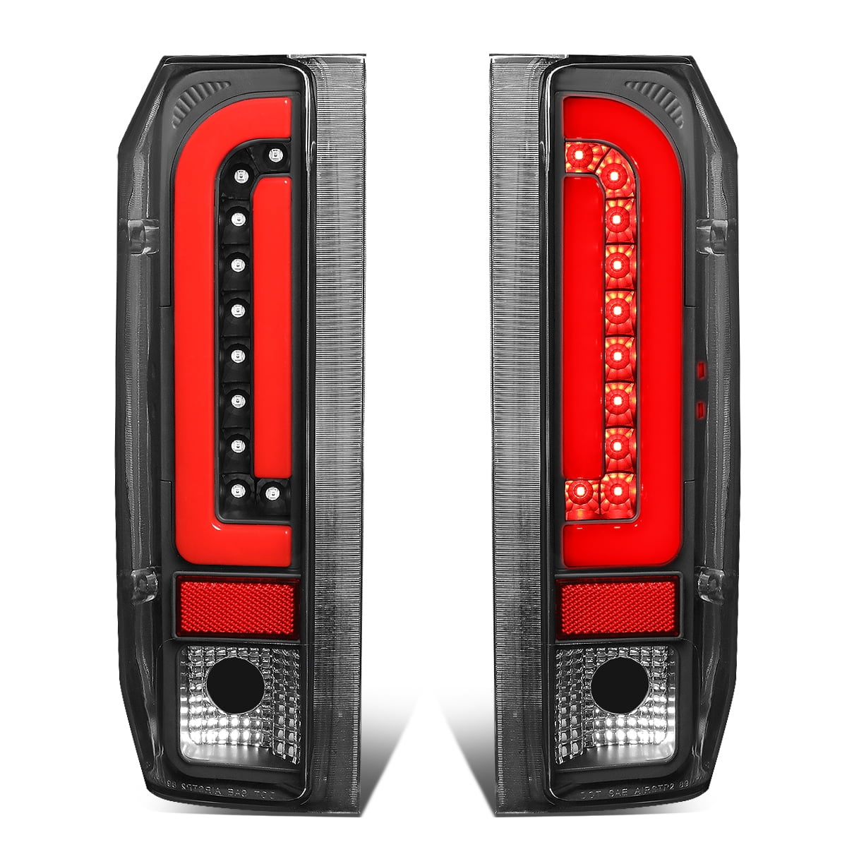 DNA Motoring TL-F15094-LED-RD3D-BK-CL For 1990 to 1997 Ford F150 / F250 ...