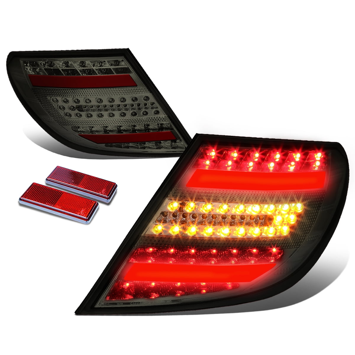 DNA Motoring TL-LED-3D-W20407-BK-SM For 2008 to 2011 Mercedes -Benz ...