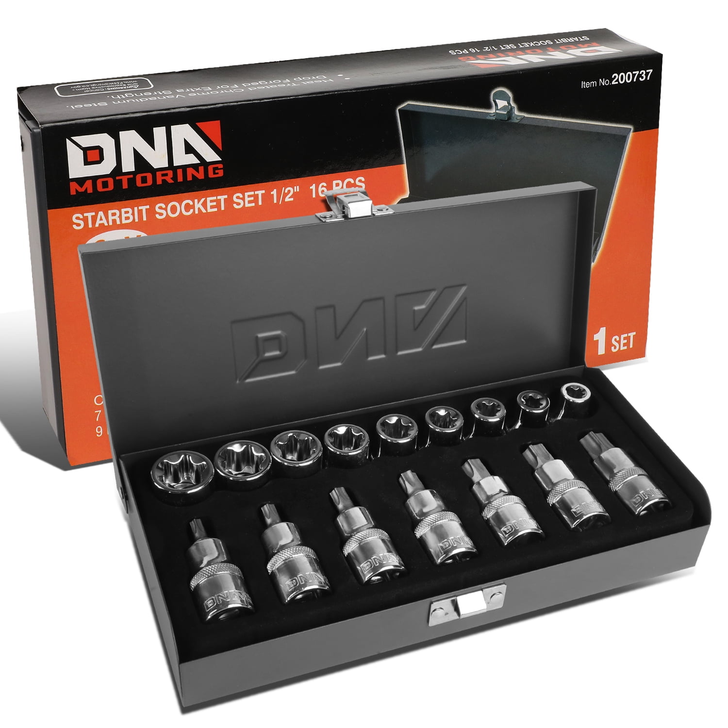 DNA Motoring TOOLS-00134 16Pcs Chrome Vanadium Steel 56mm Internal Torx ...