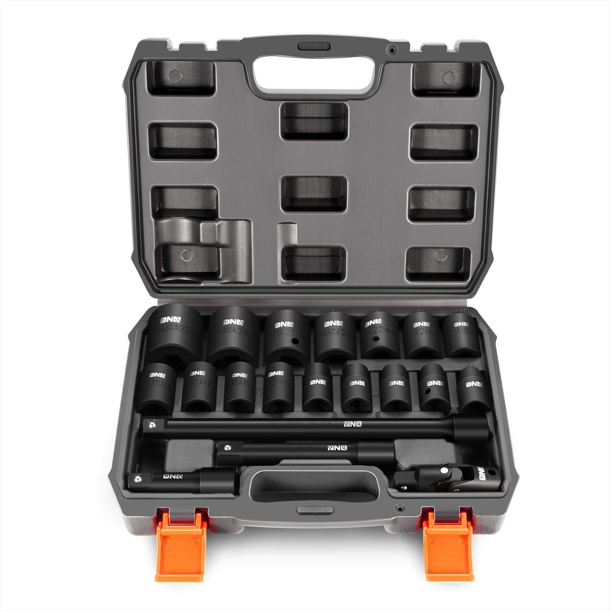 DNA Motoring TOOLS-00148 20 Pcs 1/2" Drive Metric Deep Impact Socket ...