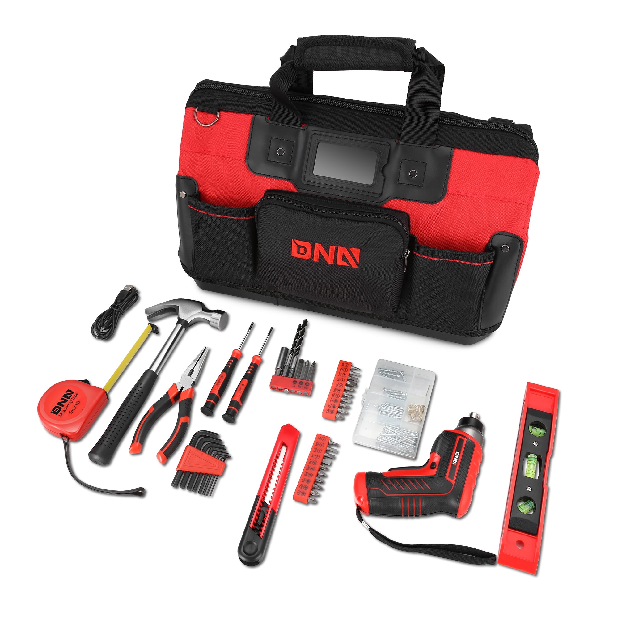 Free Shipping! DNA Motoring TOOLS-00208 Red 44 PCs Portable Tool Kit ...