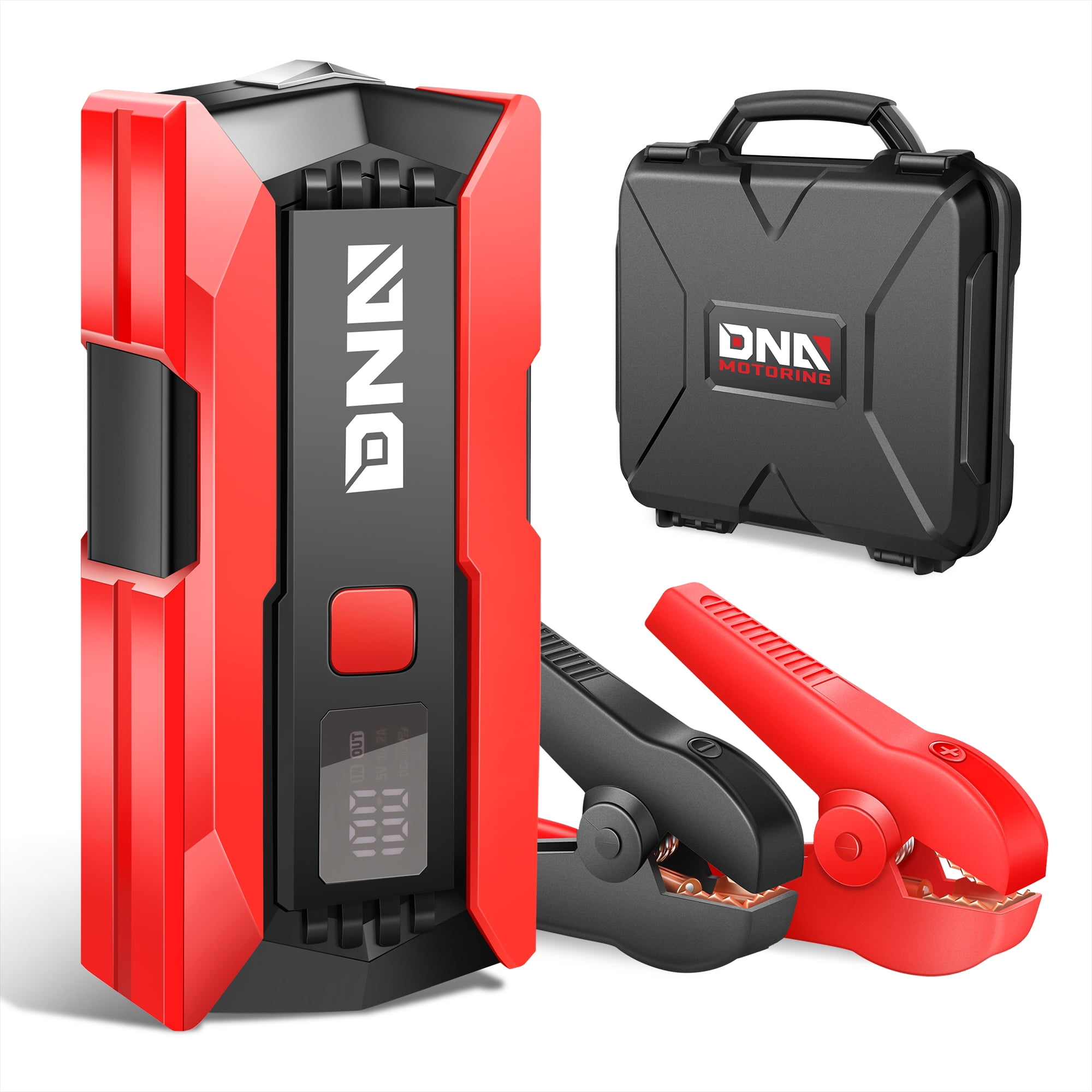 DNA Motoring TOOLS-00275 Universal Red 2000A Peak Amps Portable Power ...