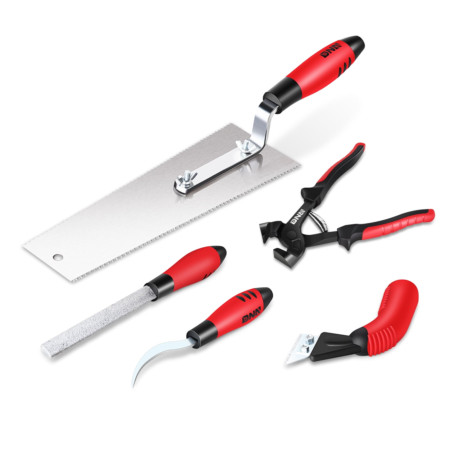 DNA Motoring TOOLS-00416 5 Pcs File Tile Pliers Gap Cleaner Caulk ...