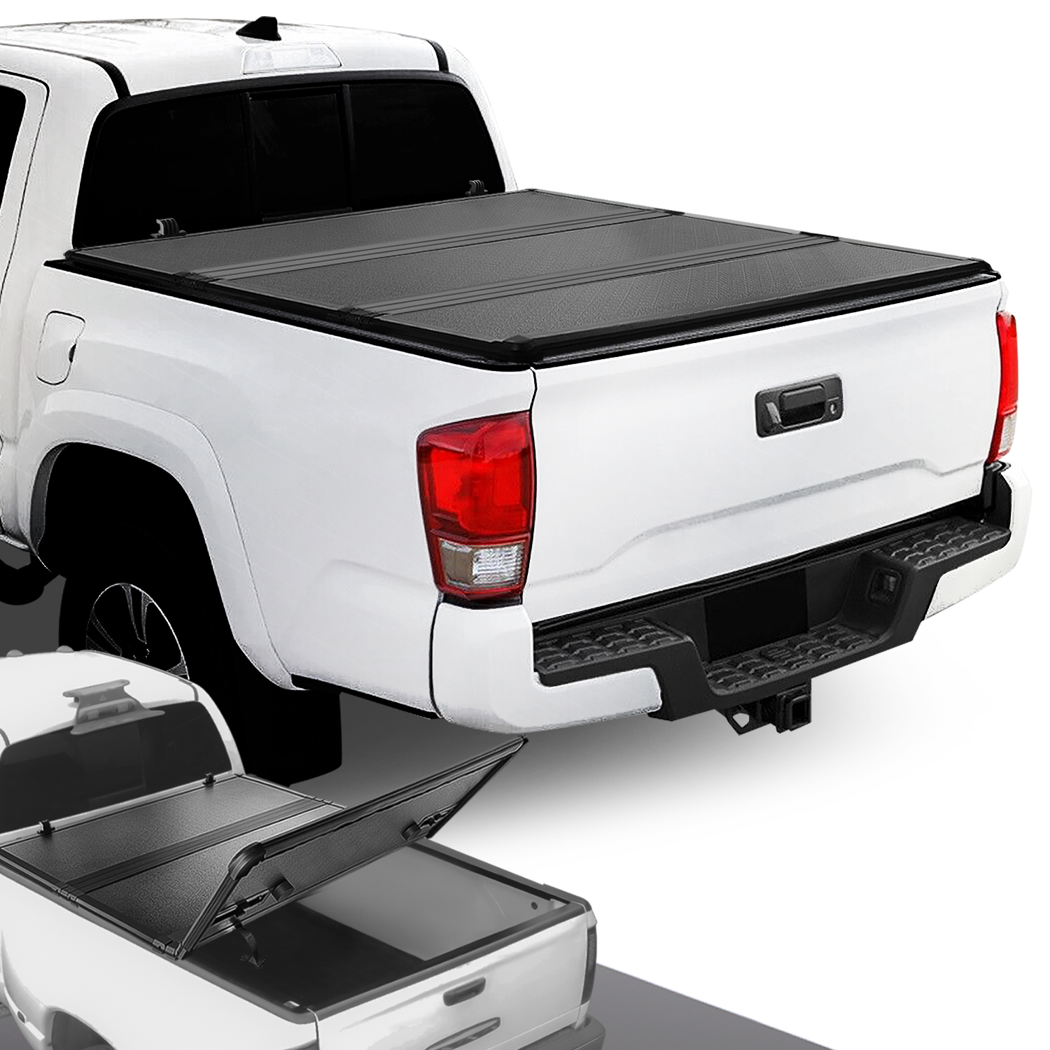 Leer 6 in. x 6 ft. Hard Folding Tonneau Cover for 2007-2013 Chevy Silverado 1500, 2007-2013 ...